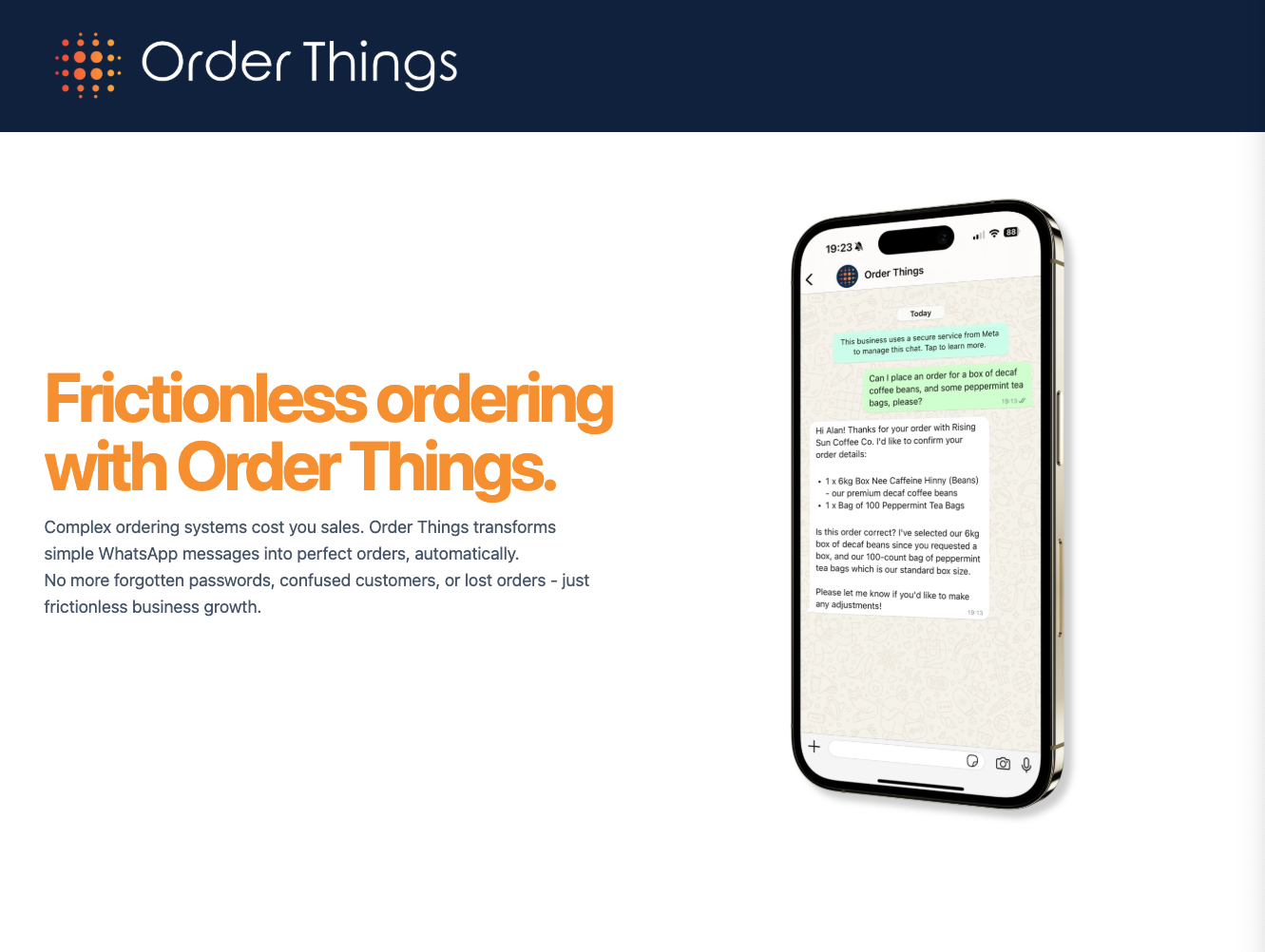 Welcome | Order Things